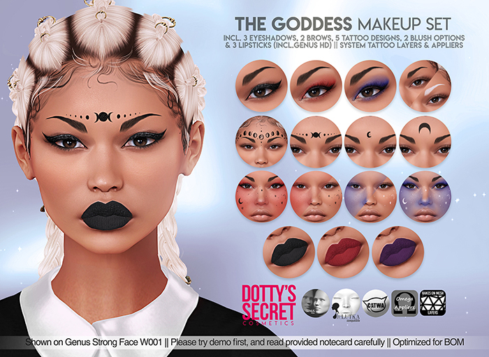 Second Life Marketplace - Dotty's Secret - The Goddess - Makeup Set